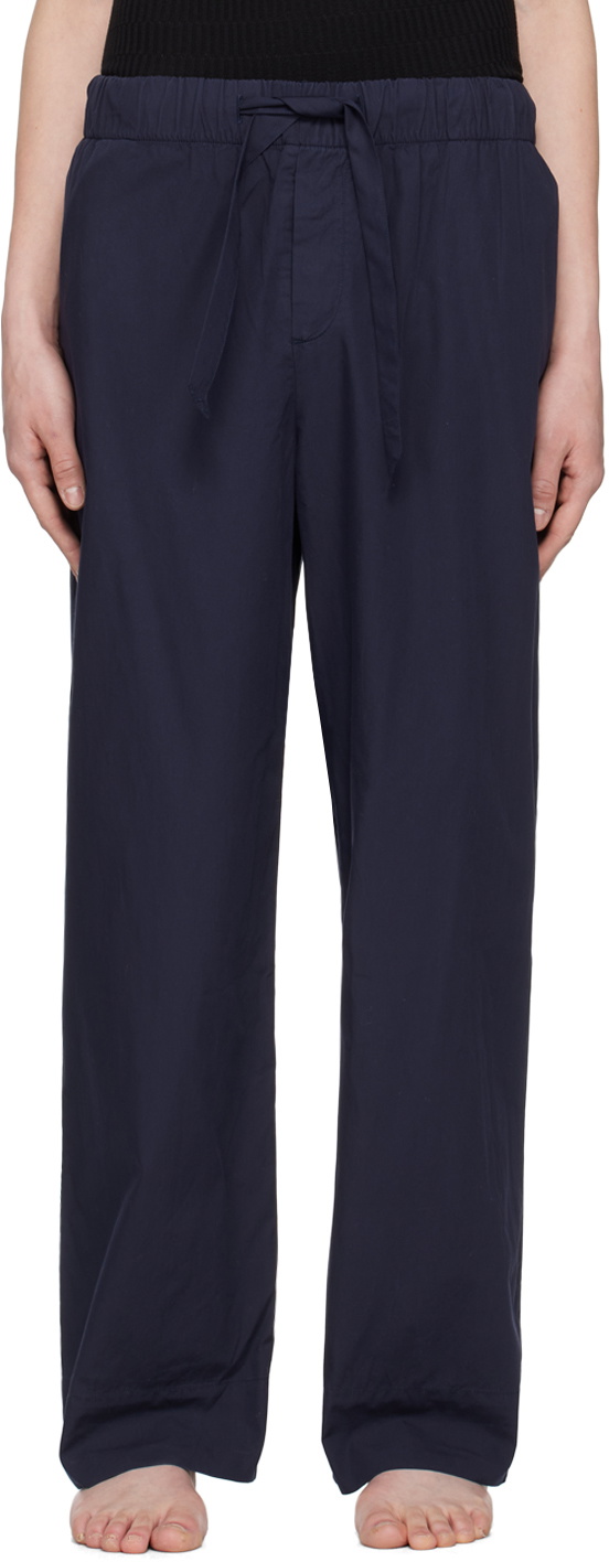 Tekla Navy Drawstring Pyjama Pants Tekla Fabrics