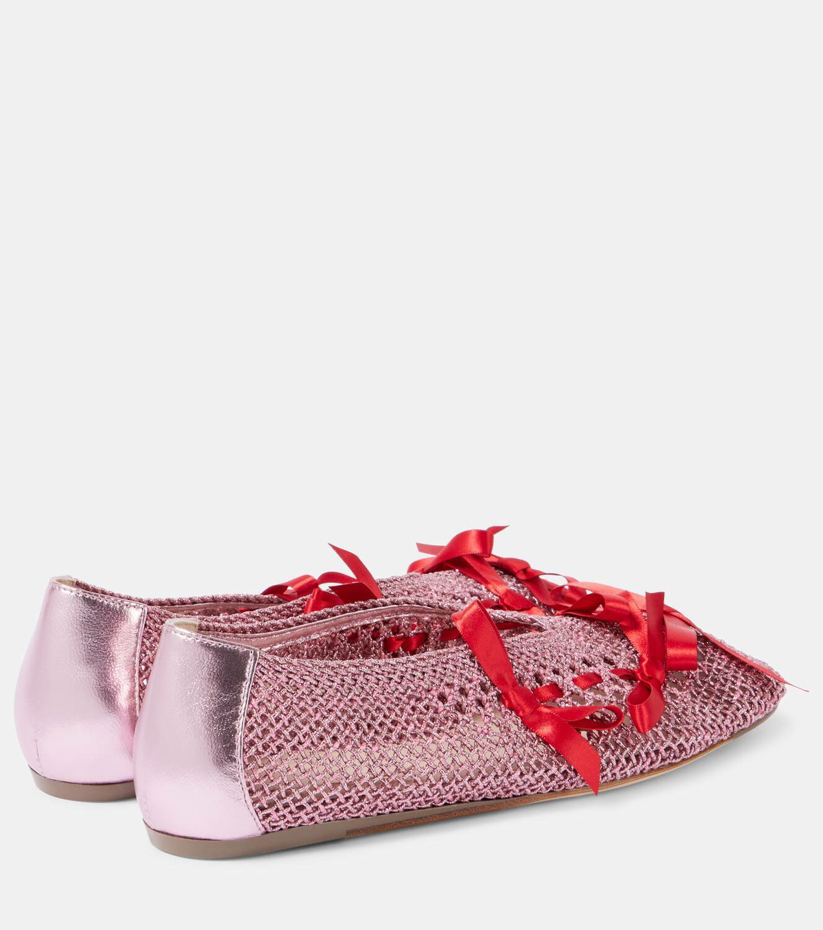 Simone Rocha Bow-detail crochet ballet flats Simone Rocha