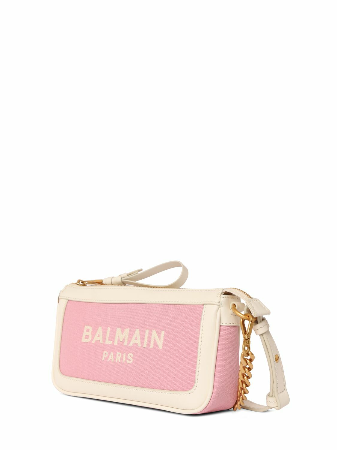BALMAIN - B-army Canvas Chain Clutch Balmain