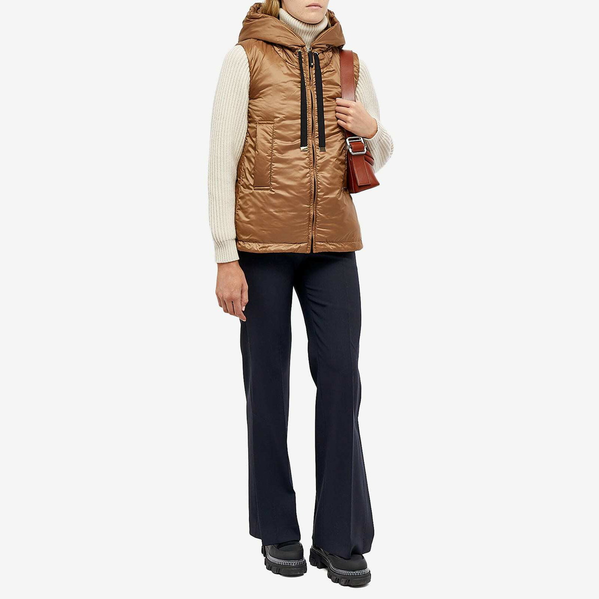 Max Mara Women's Greengo Short Gilet Jacket in Caramel Max Mara
