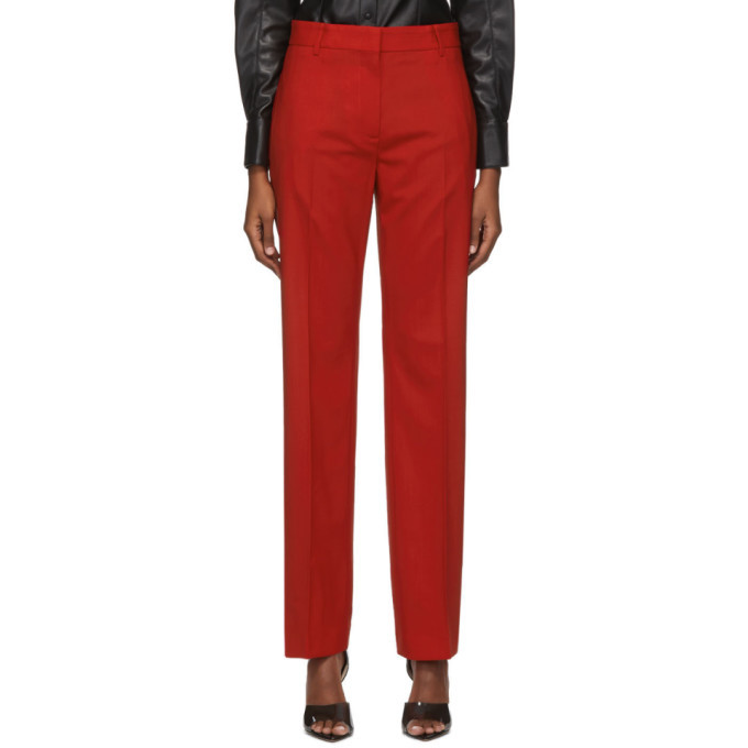 MSGM Red Wool Trousers MSGM