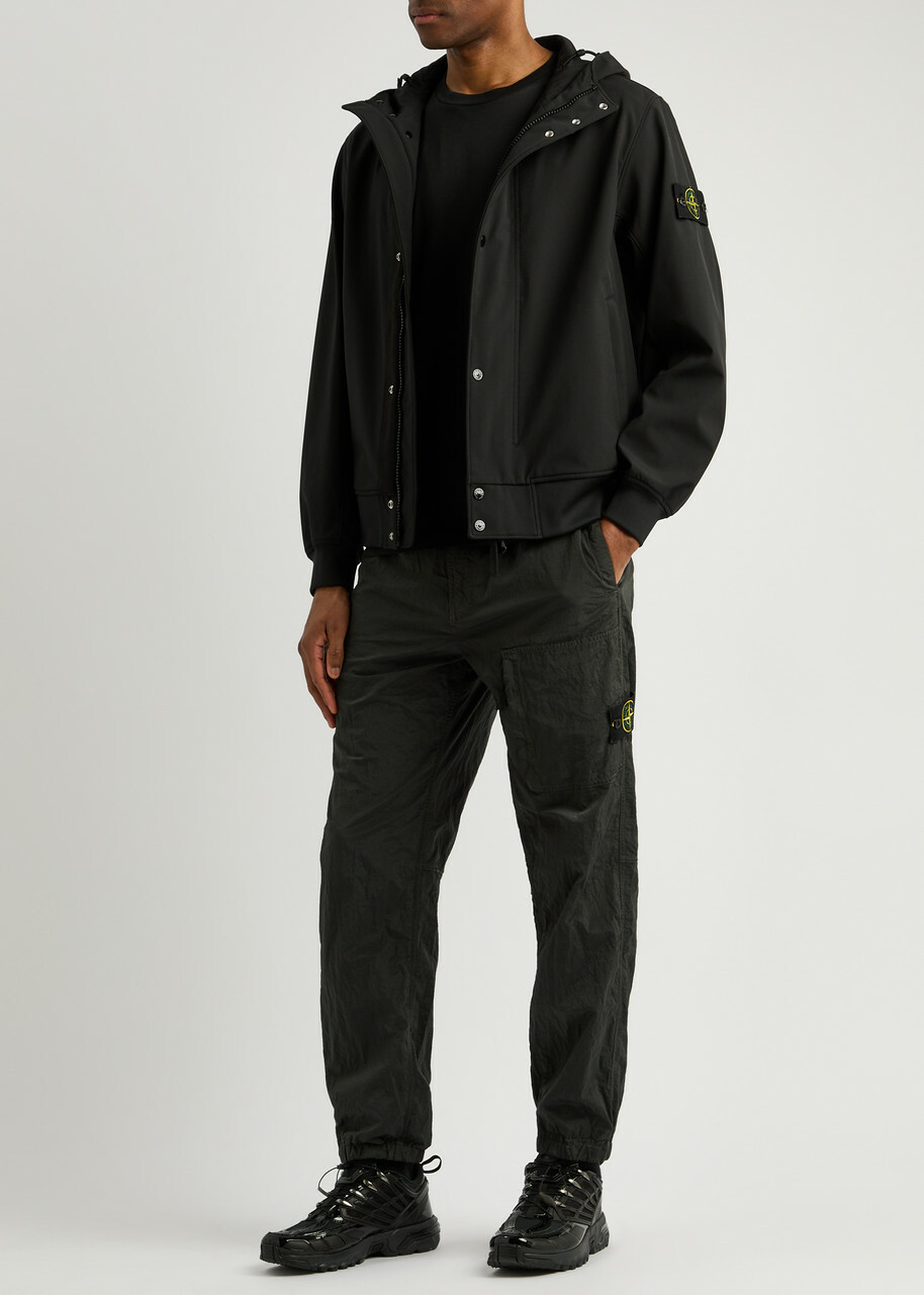 Stone Island Shell-R Hooded Shell Bomber Jacket Black Stone Island