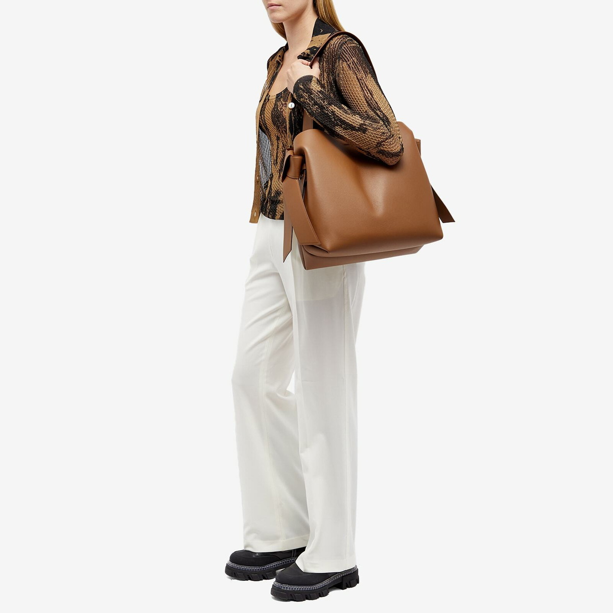 Acne Studios Women's Musubi Midi Bag in Camel Brown Acne Studios