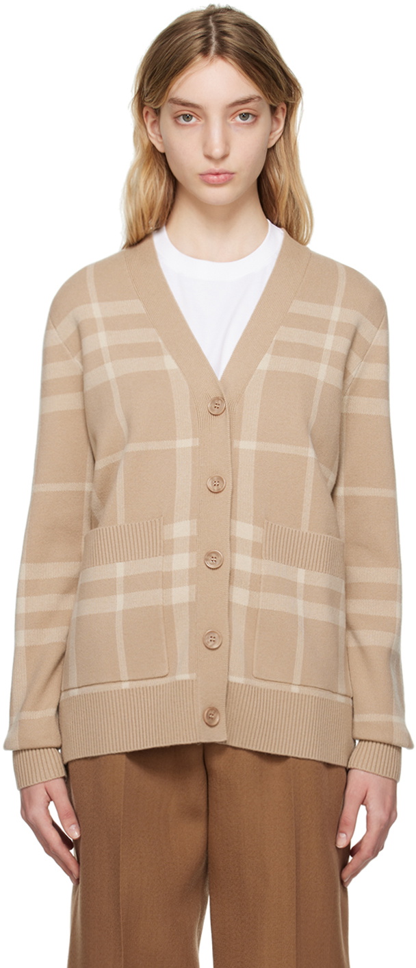 Burberry Beige Check Cardigan Burberry