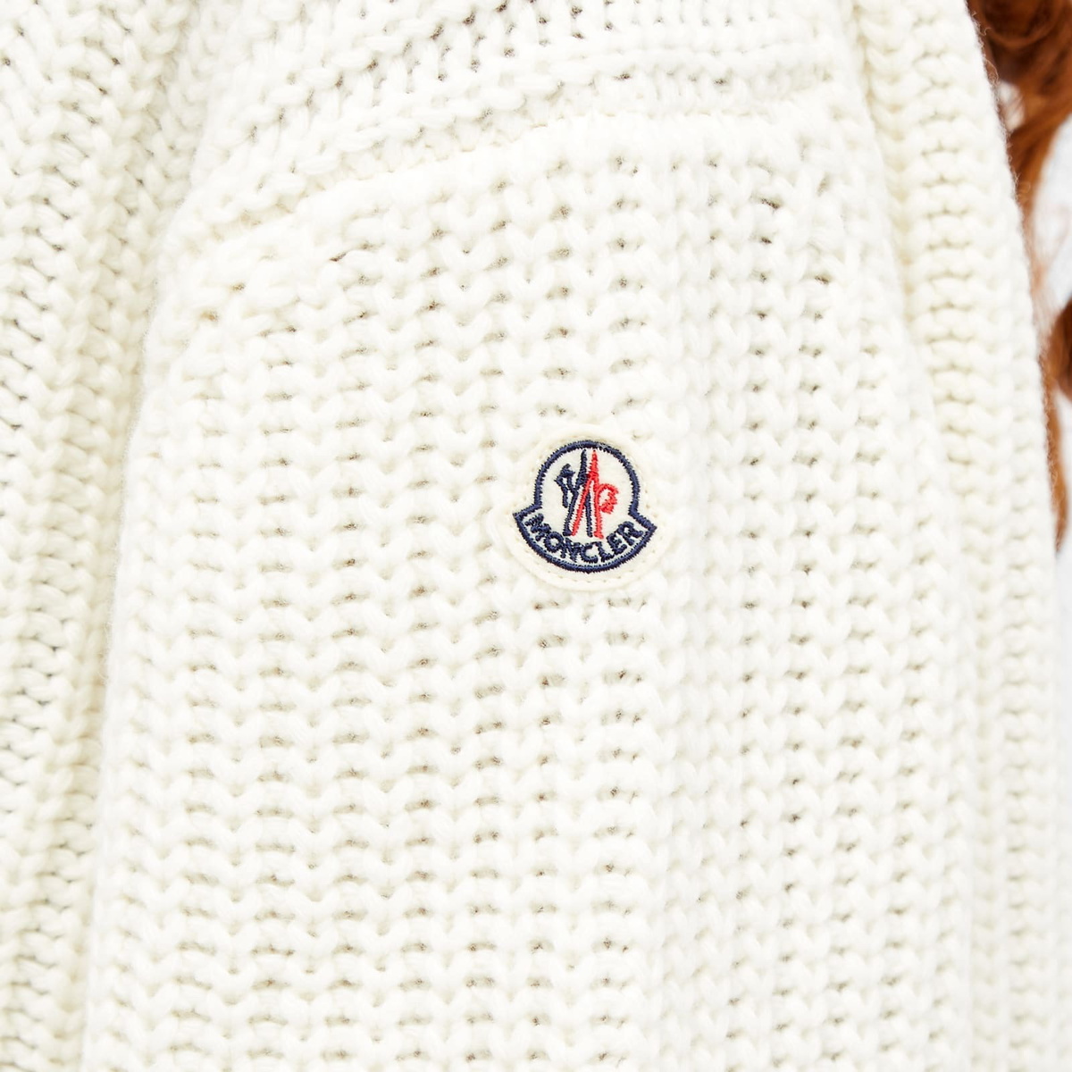 Moncler Women's Crew Neck Knitted Jumper in Biege Moncler