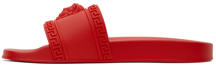 Versace Red Palazzo Pool Slides Versace