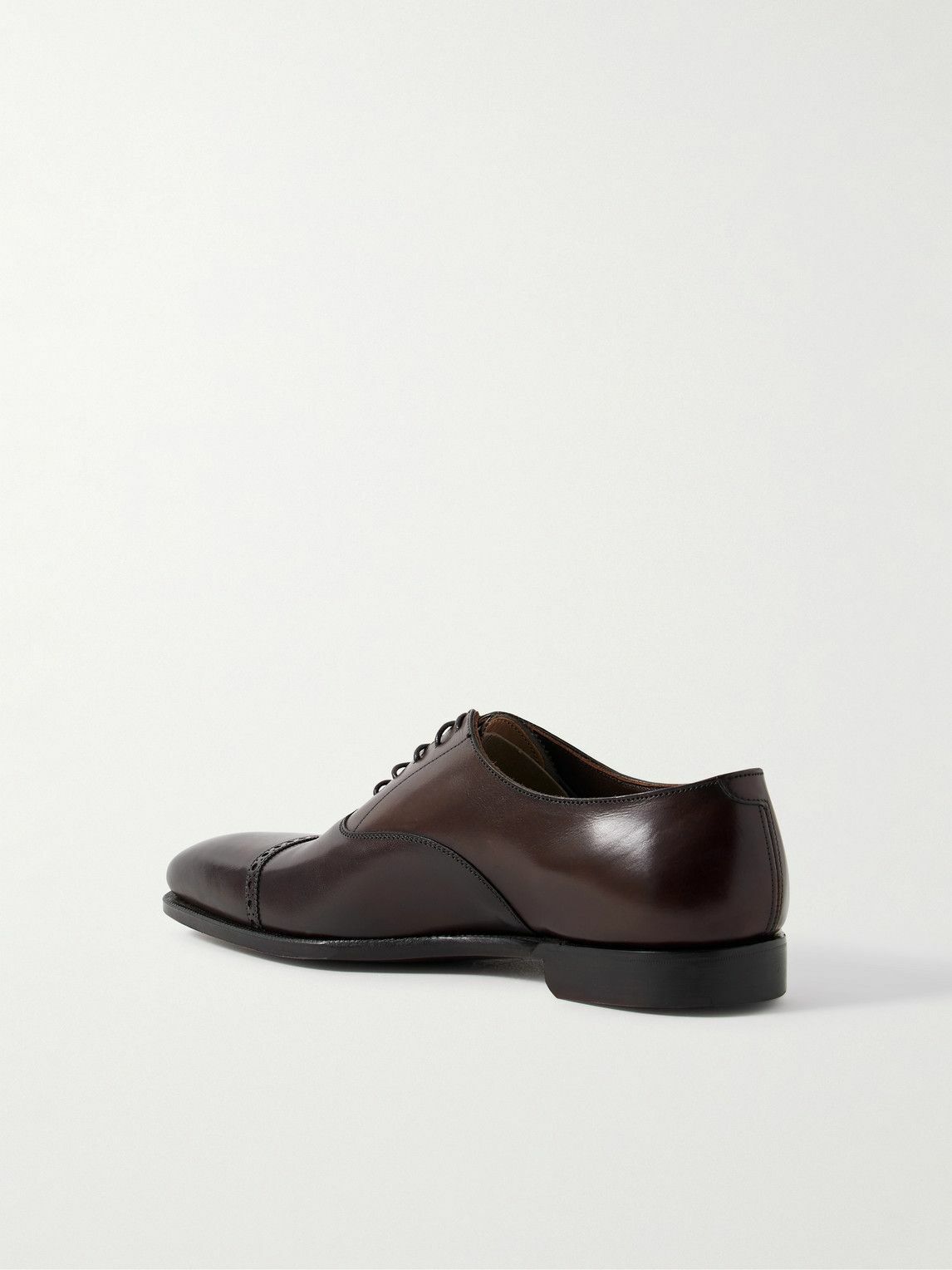 George Cleverley - Charles Cap-Toe Leather Oxford Shoes - Brown George ...