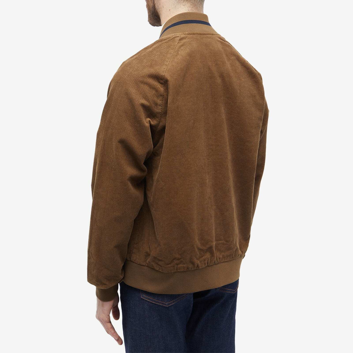 Fred Perry Men's Waffle Cord Tennis Bomber Jacket in Shaded Stone Fred ...