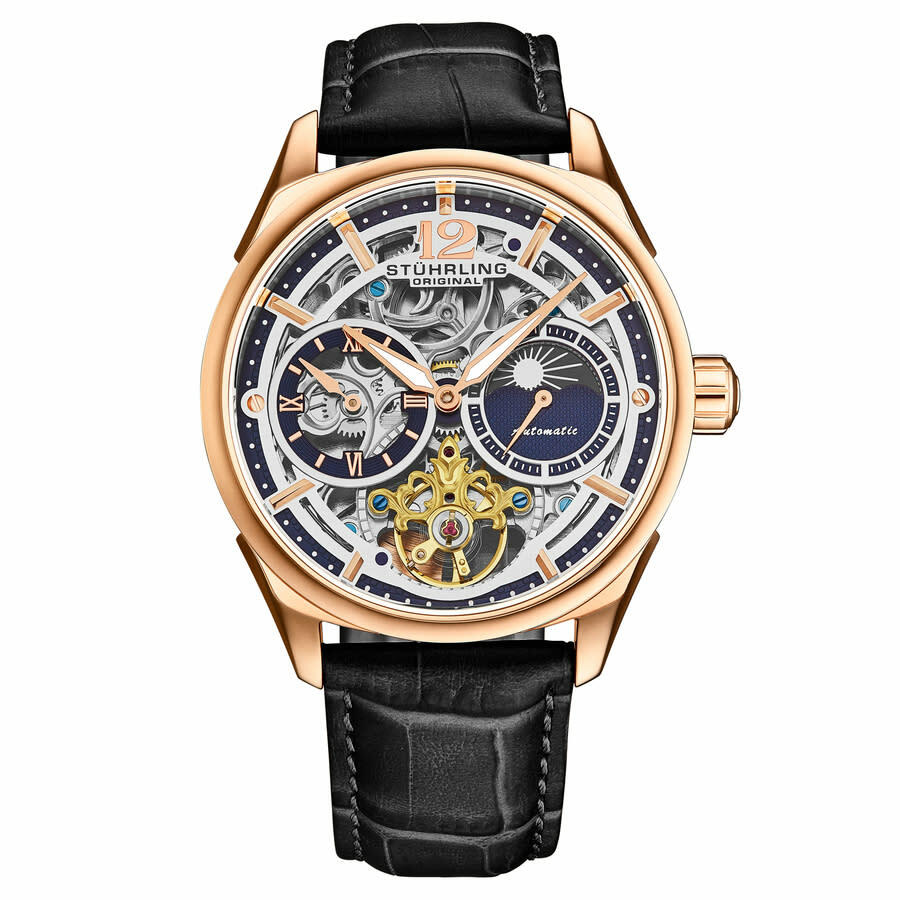 Stuhrling Original Legacy Chronograph Automatic Rose Gold Dial Mens ...