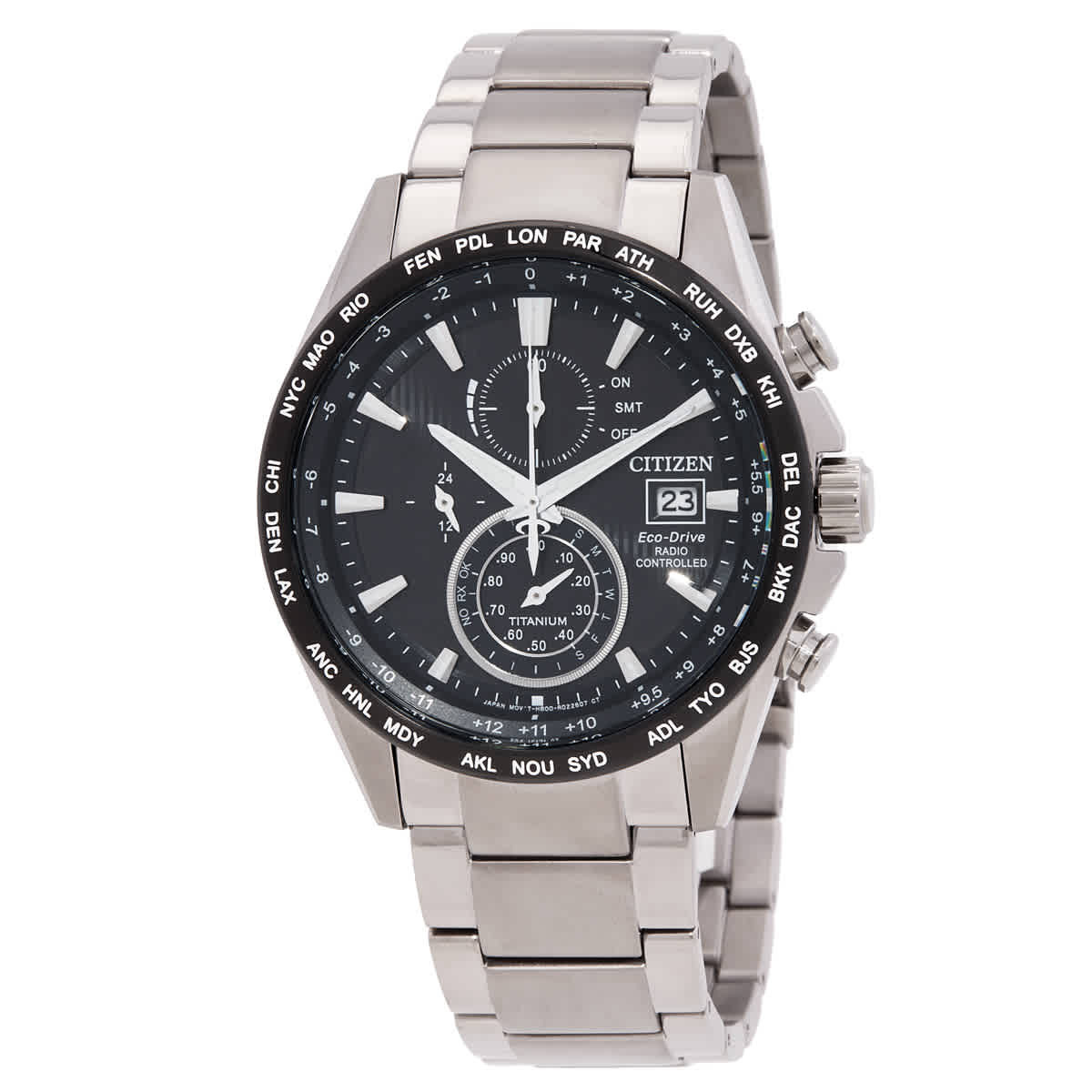 Citizen Perpetual Alarm World Time Chronograph Black Dial Mens Watch ...