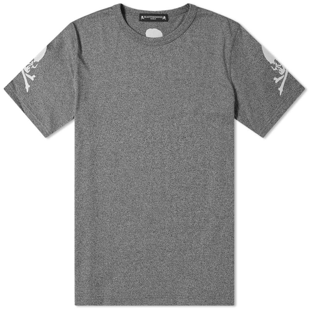 MASTERMIND WORLD Skull Embroidered Arm Tee Top Grey MASTERMIND WORLD