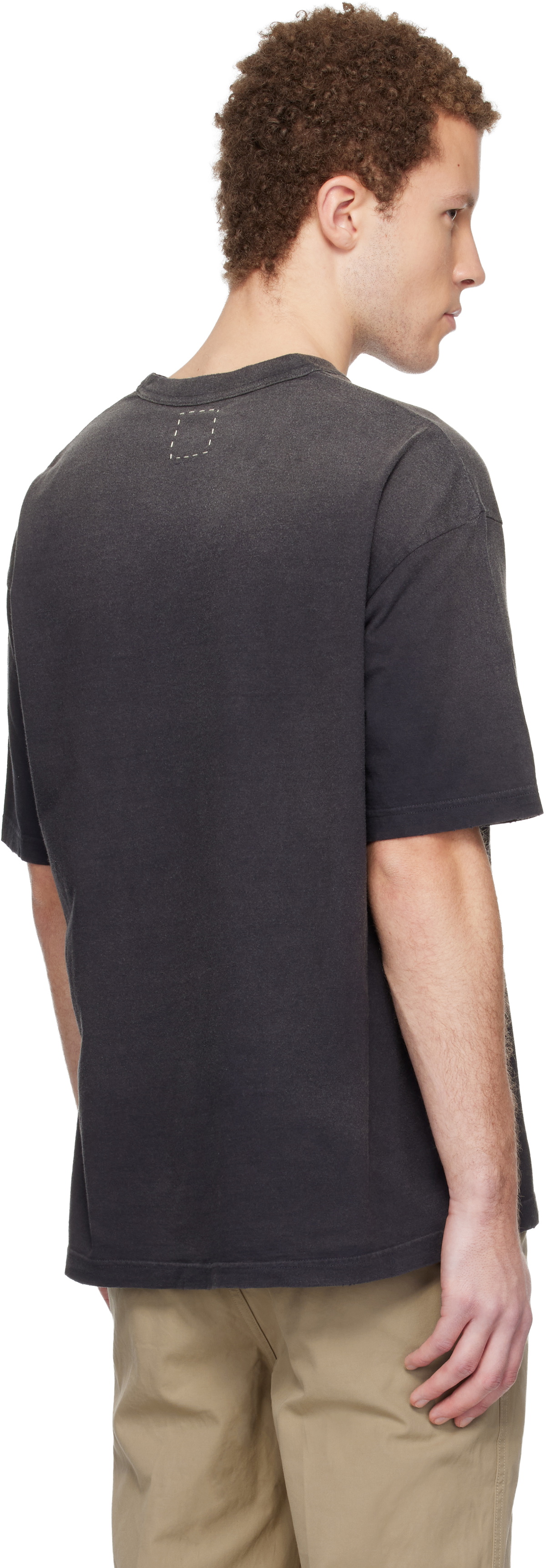 visvim Black Jumbo S/S 'V' Crash T-shirt Visvim