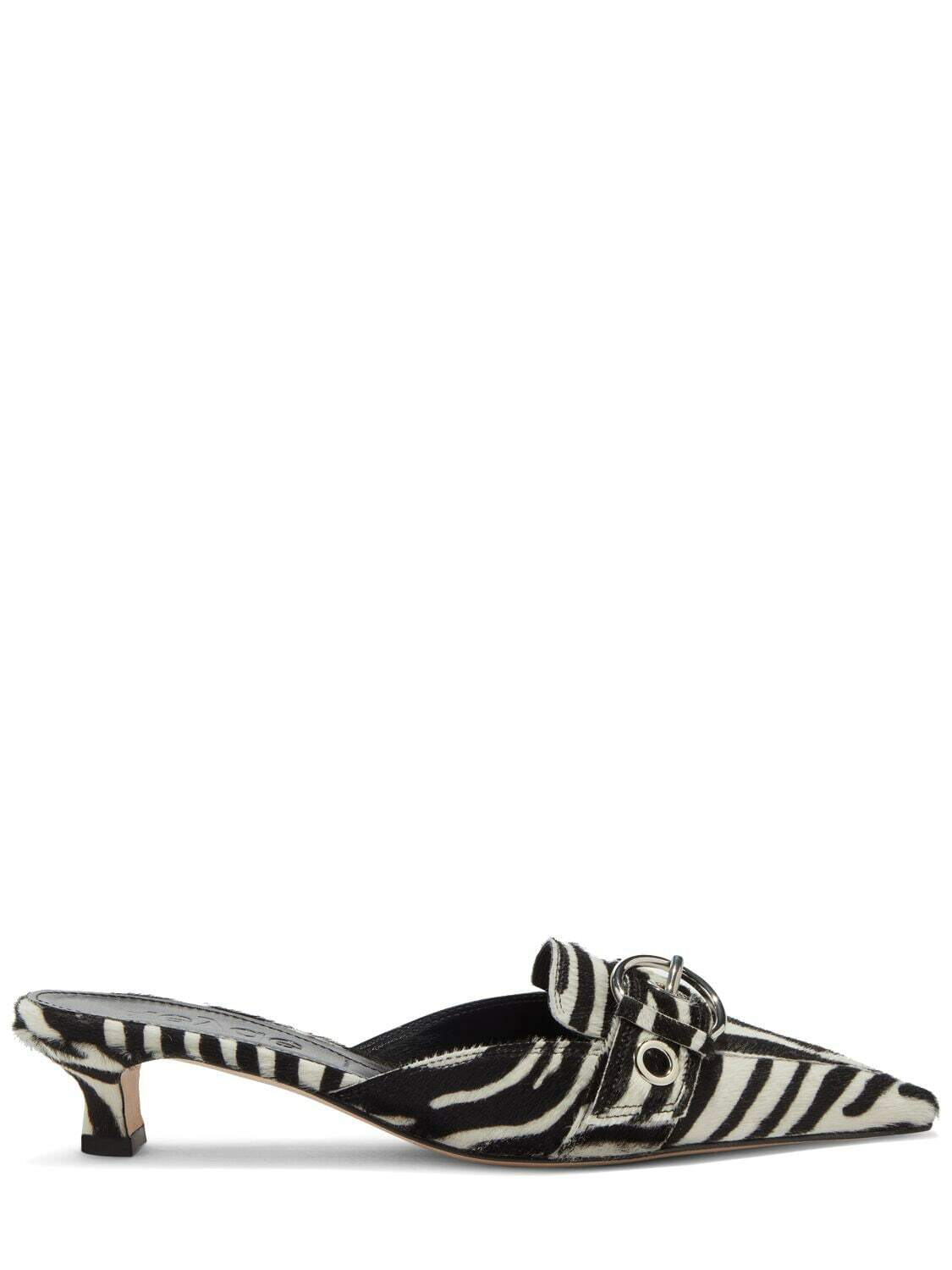 AEYDE 35mm Danielle Zebra Pony Skin Mules Aeyde