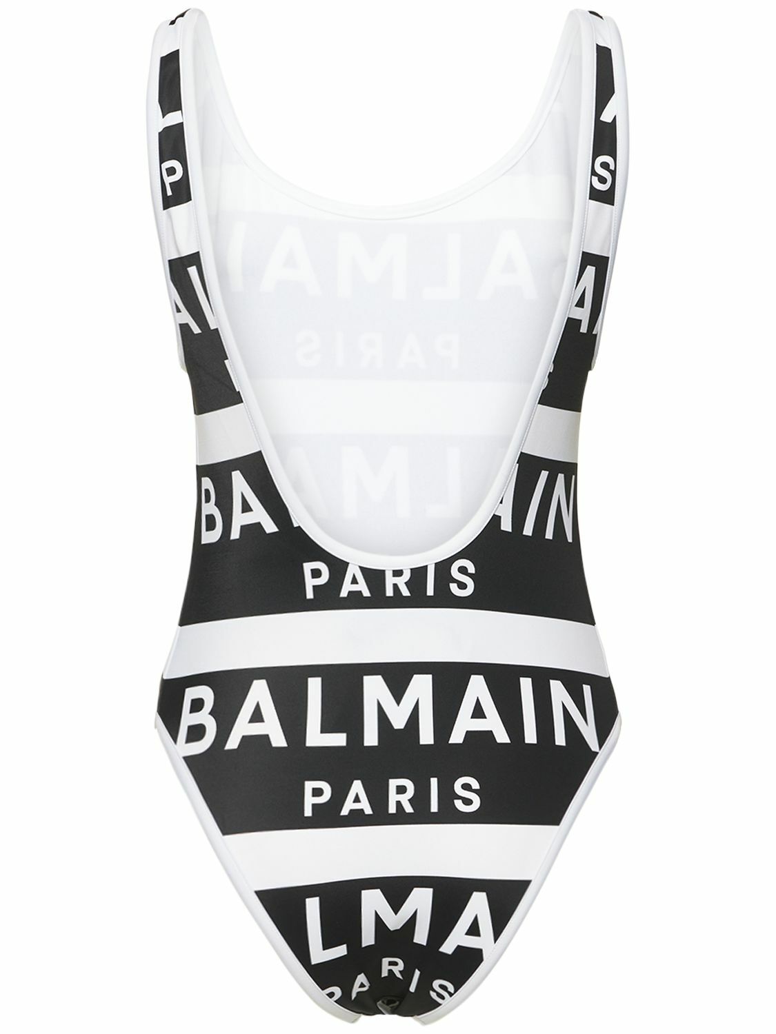 BALMAIN Logo Print One Piece Swimsuit Balmain
