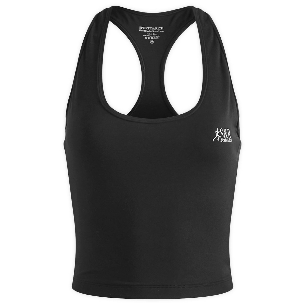 Sporty & Rich Women's SR Runner Sports Tank Bra in Black Sporty & Rich