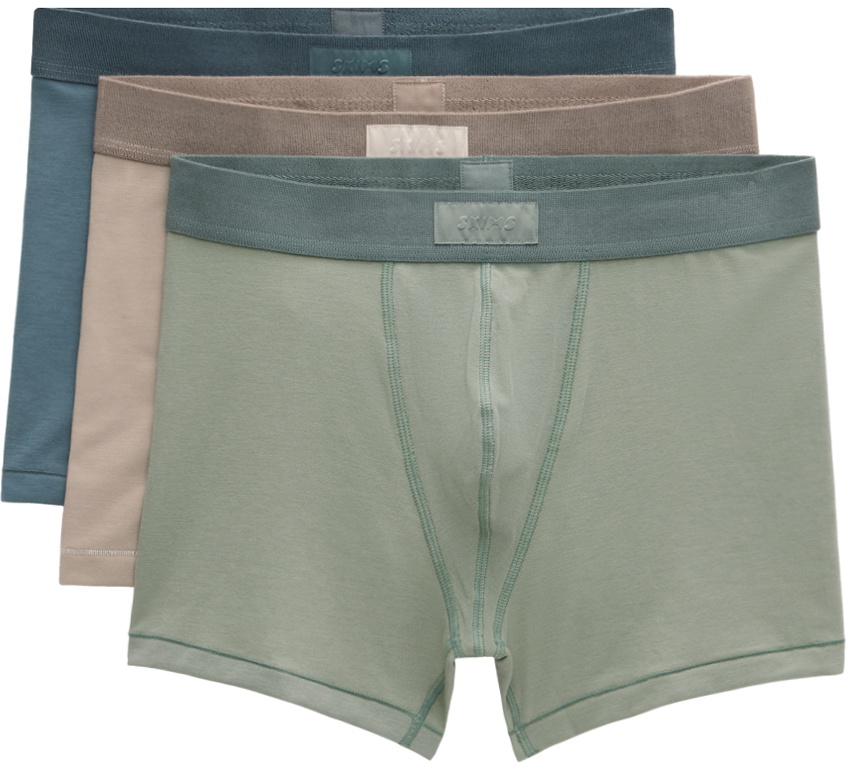 SKIMS Three-Pack Multicolor SKIMS Cotton 3 Boxer Briefs SKIMS