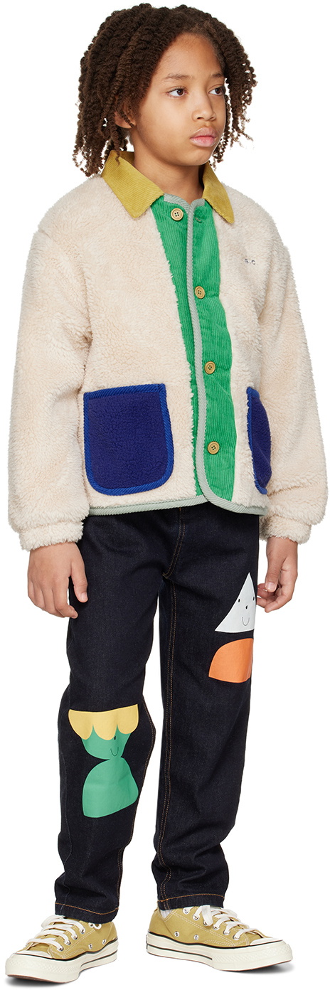 Bobo Choses Kids Off-White Color Block Jacket Bobo Choses