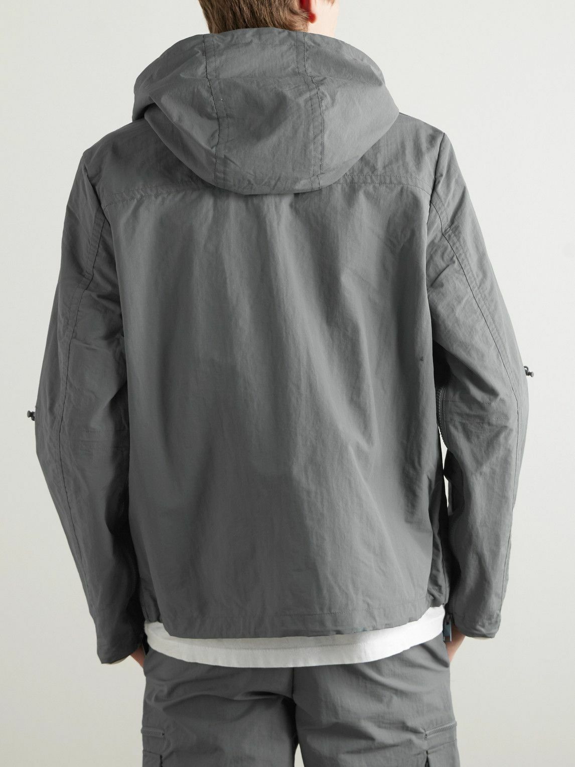 SAIF UD DEEN - Nylon Hooded Jacket - Gray SAIF UD DEEN