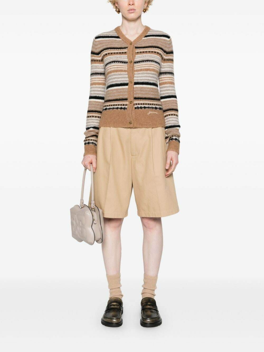 GANNI - Wool Striped Cardigan GANNI
