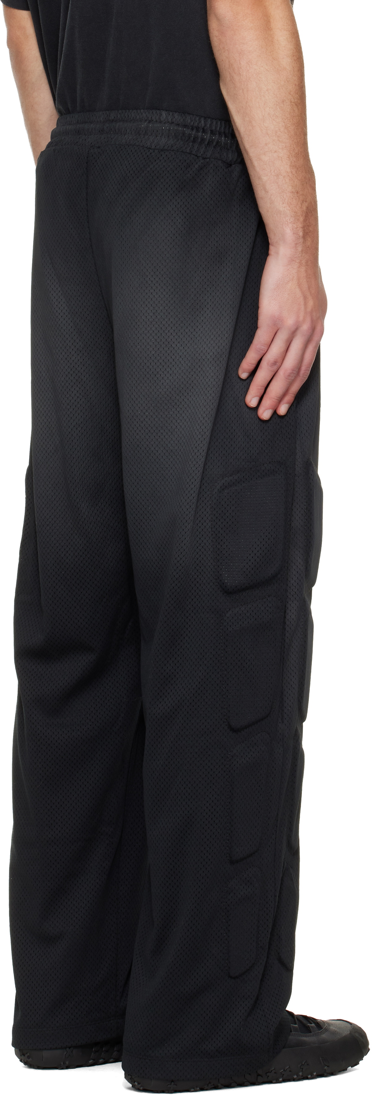 Satoshi Nakamoto Black Mesh Moto Lounge Pants Satoshi Nakamoto