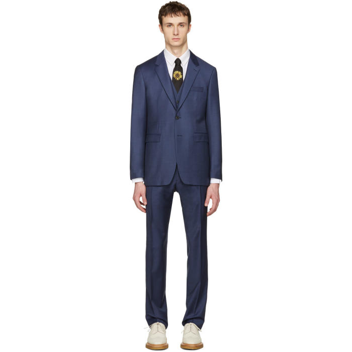 Burberry Blue Millbank Travel Three-Piece Suit Burberry