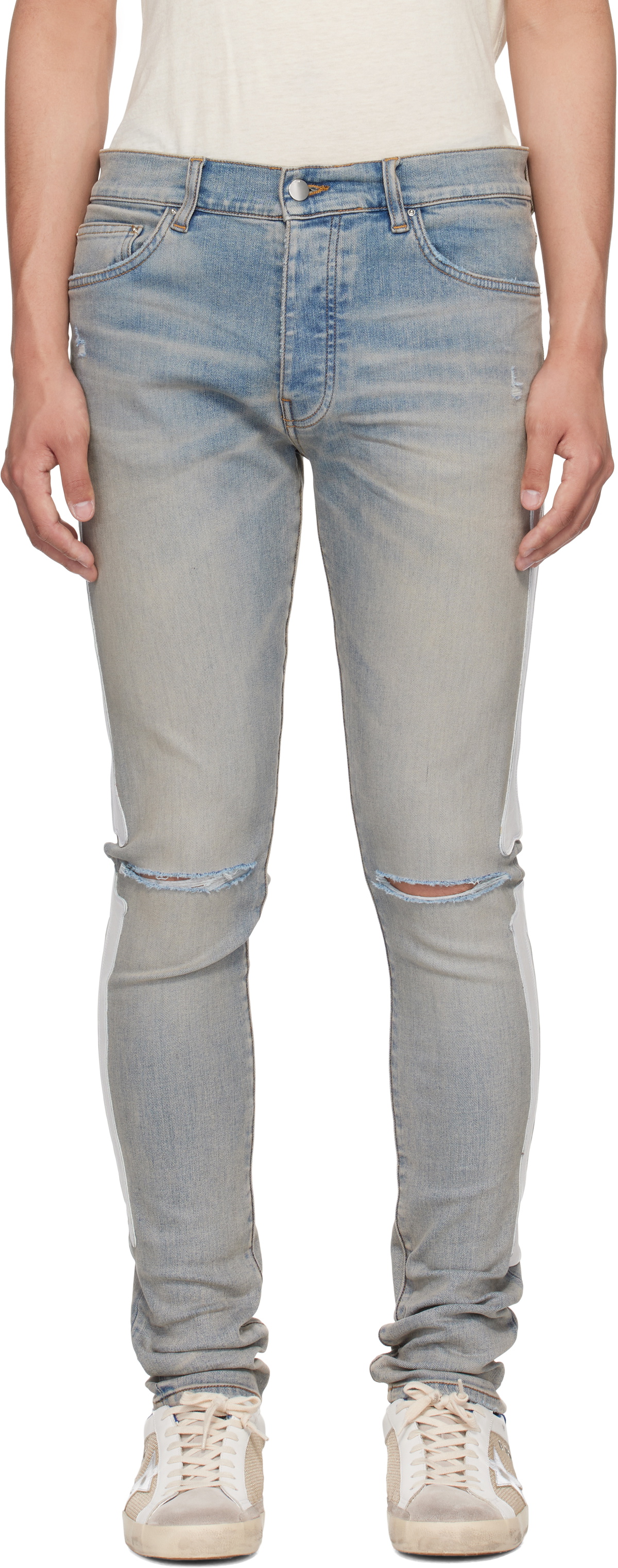 AMIRI Blue Bones Slash Jeans Amiri