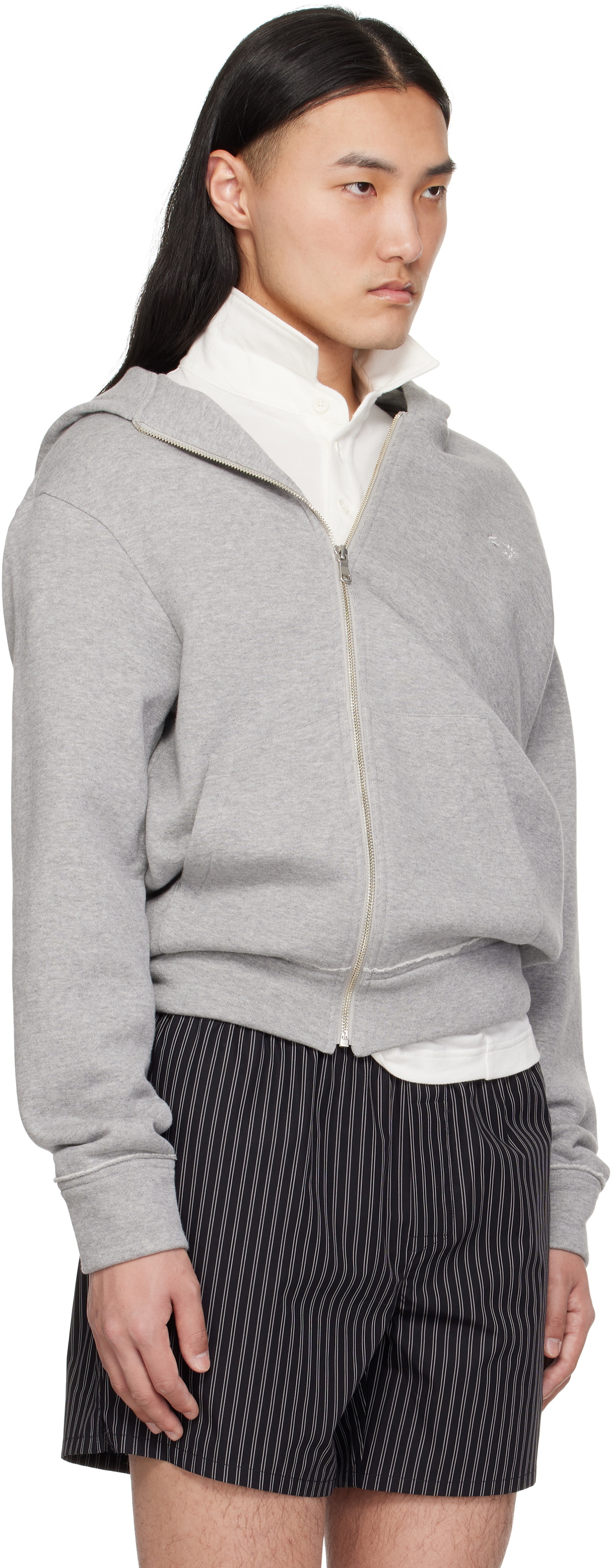 Commission Gray Twisted Zip-Up Hoodie Commission