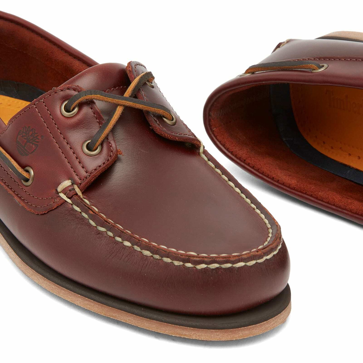 Timberland Men's Classic 2 Eye Boat Shoe in Rootbear Full Grain Timberland
