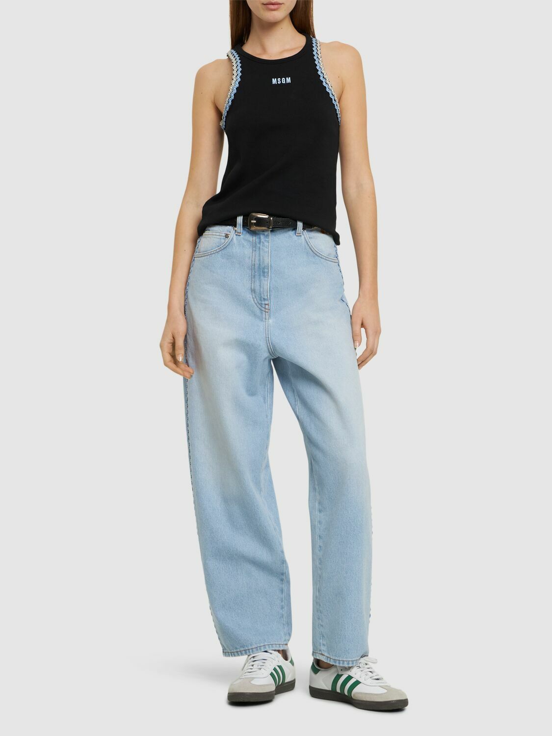 MSGM - Cotton Jersey Logo & Profile Tank Top MSGM