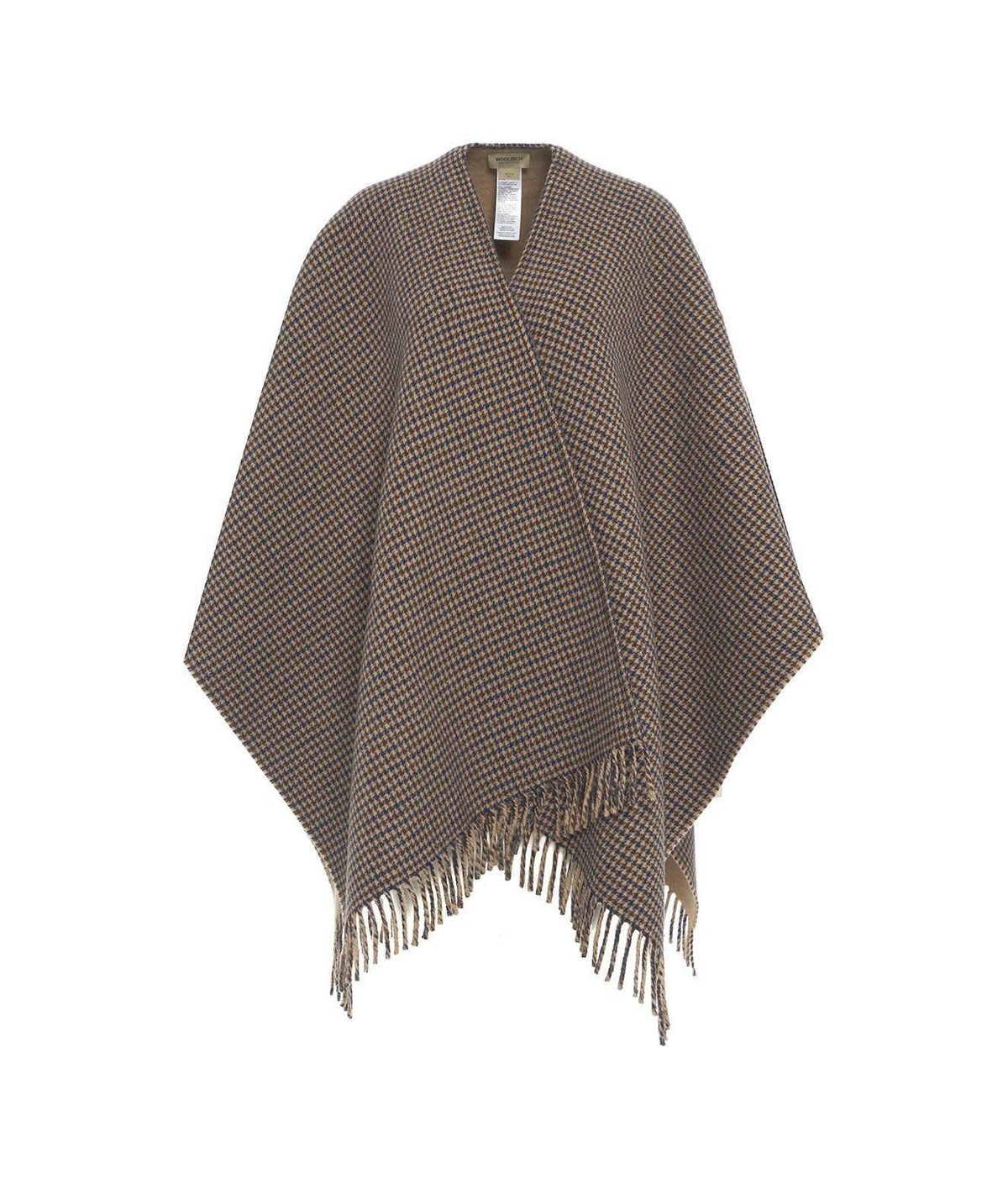Woolrich Check-patterned Fringed Cape Woolrich