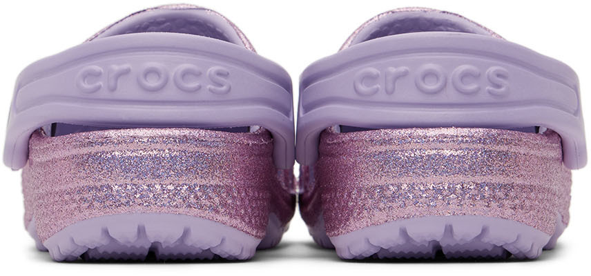Crocs Baby Purple Classic Glitter Clogs Crocs
