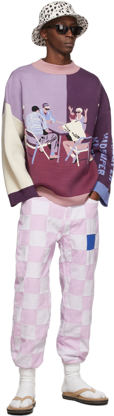 Kid Super Pink Check Trousers