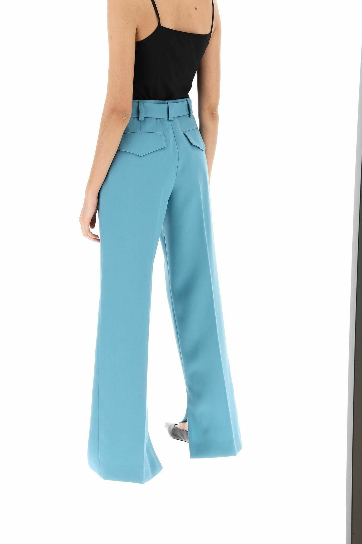 JIL SANDER wide leg pants in light wool Light blue Jil Sander