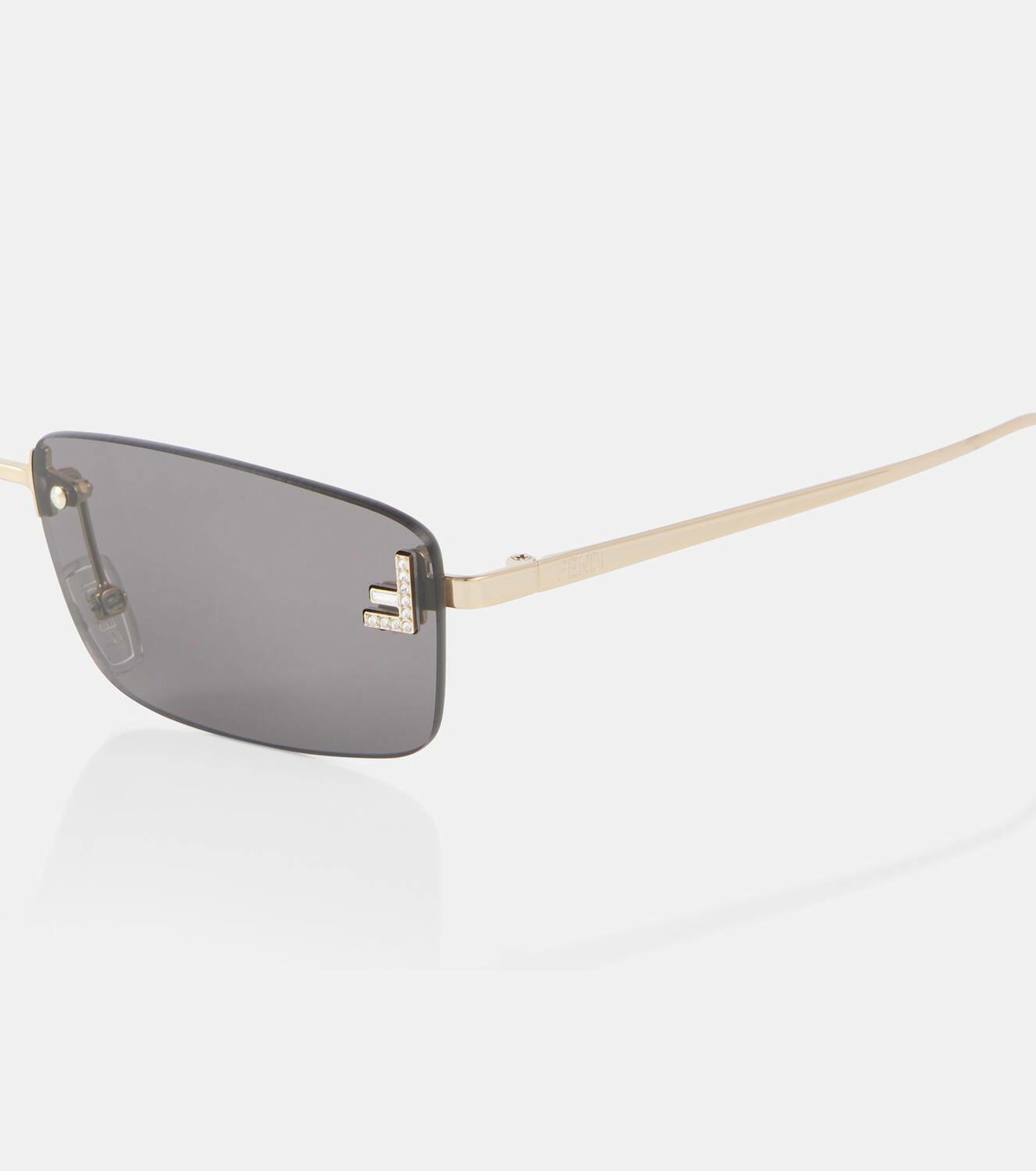 Fendi Fendi First embellished rectangular sunglasses Fendi