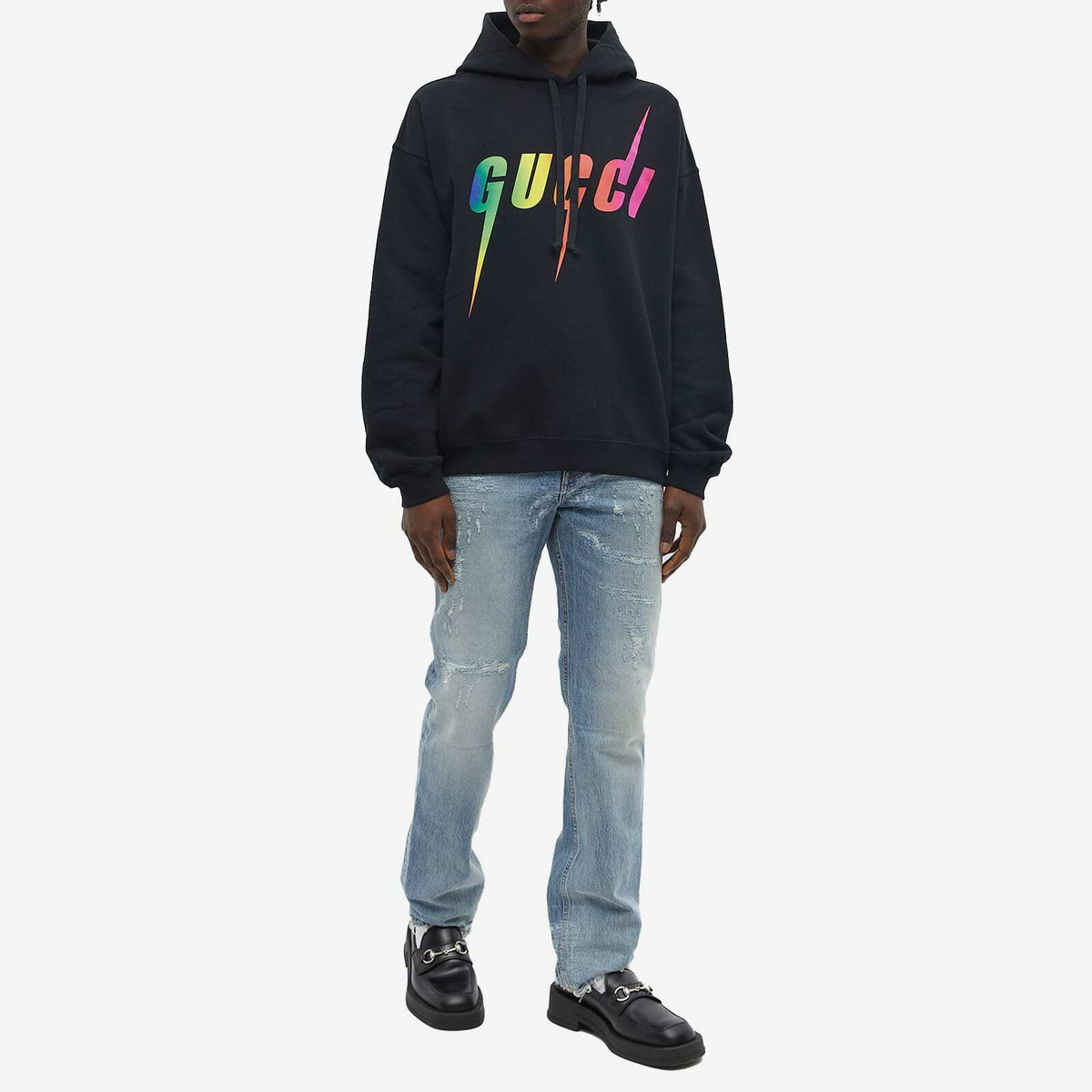 Gucci Men's Graphic Popover Hoody in Black Gucci
