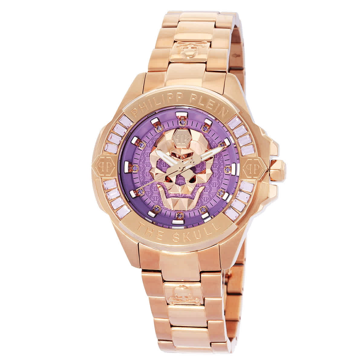 Philipp Plein The Skull Quartz Crystal Lilac Dial Unisex Watch ...