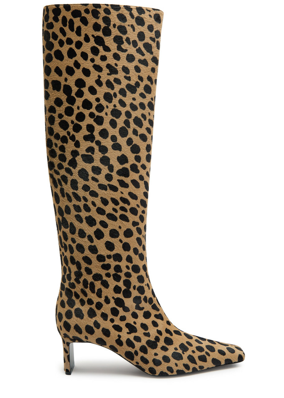 Khaite Ona 55 Calf-hair Knee-high Boots Leopard Khaite