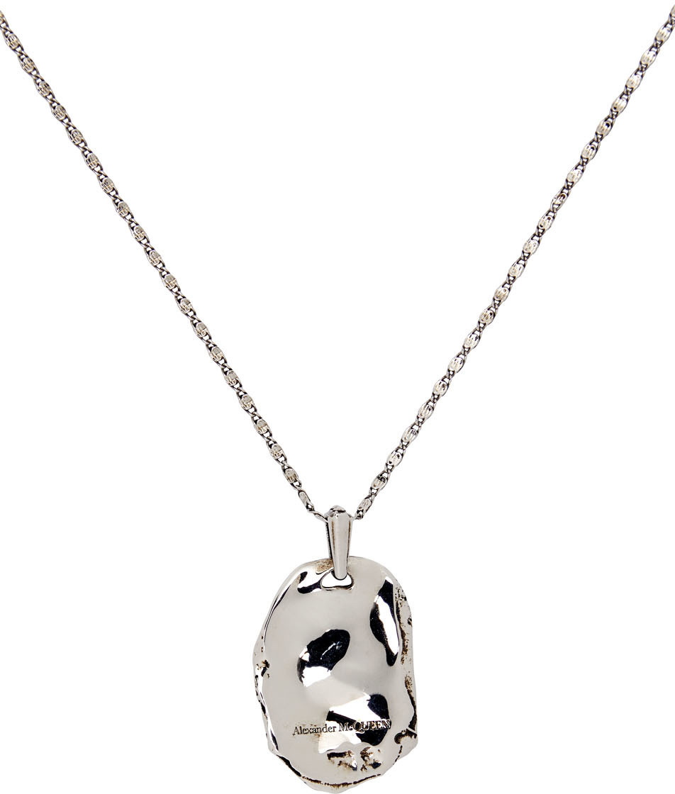 Alexander McQueen Silver Oyster Shell Pendant Necklace Alexander McQueen