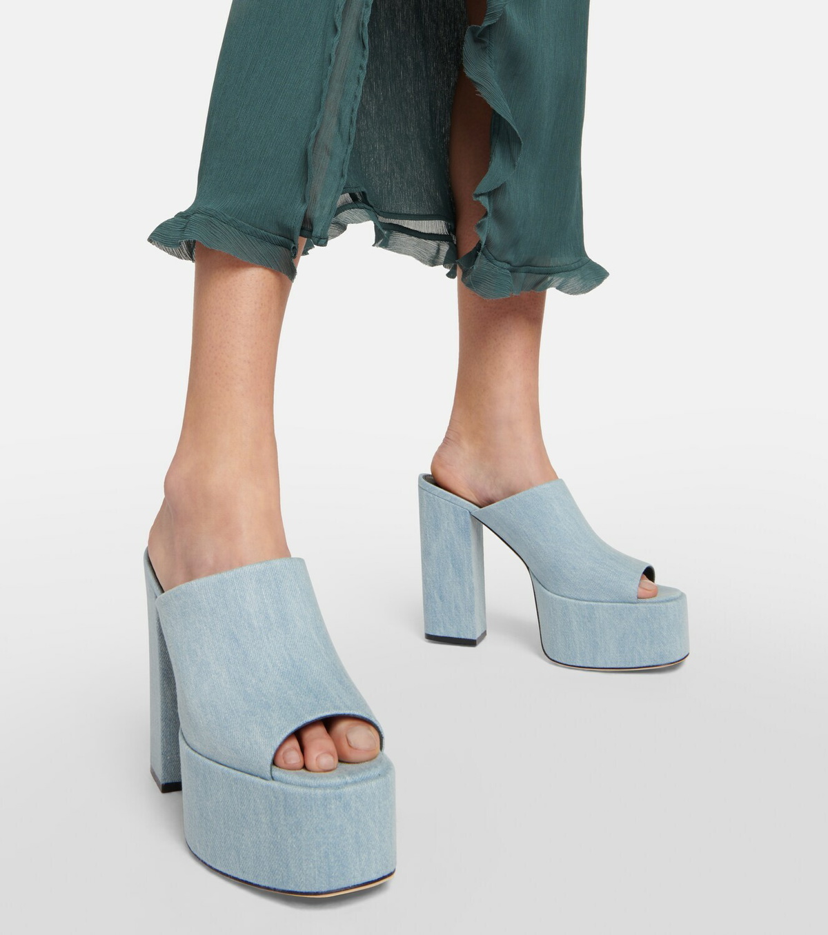 Paris Texas Sasha denim platform mules Paris Texas