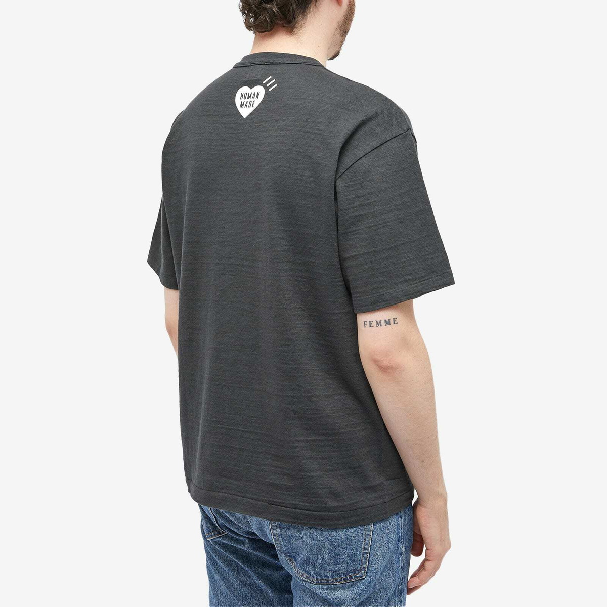 Human Made Men's Bear Heart T-Shirt in Black Human Made