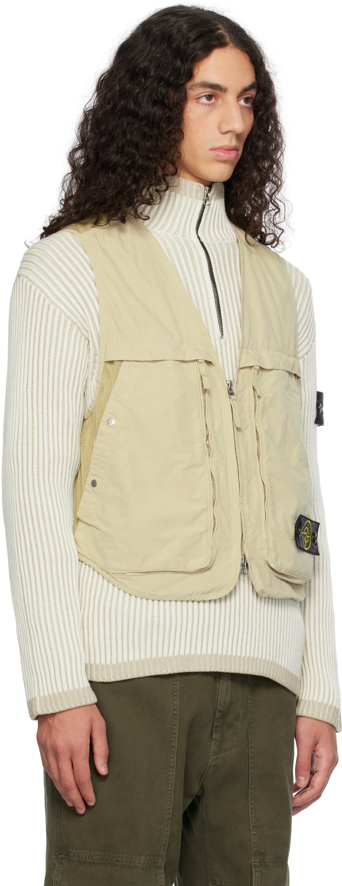 Stone Island Beige G03M3 David Light-TC Vest Stone Island