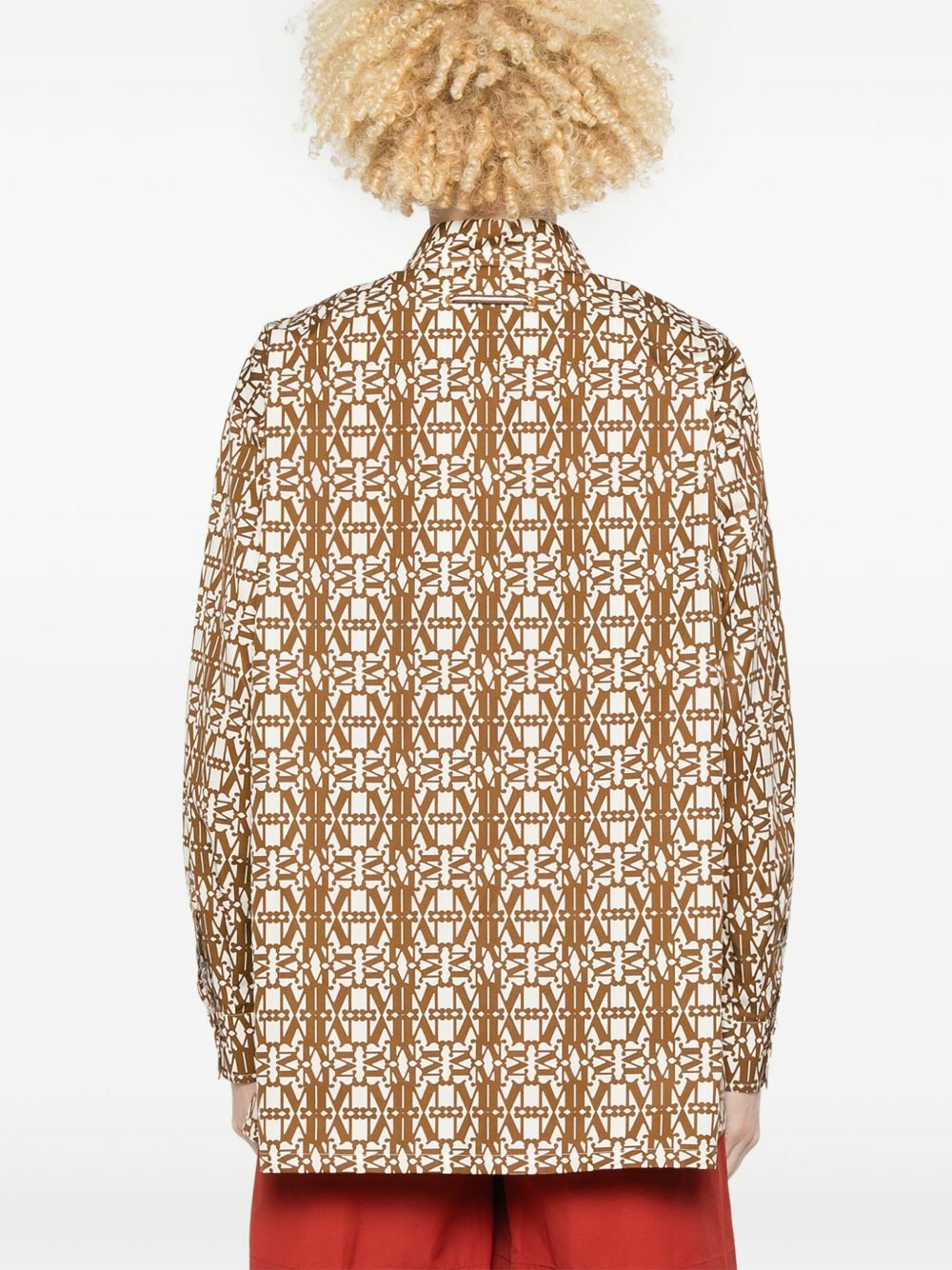Max Mara Brown Monogram-Print Shirt Max Mara