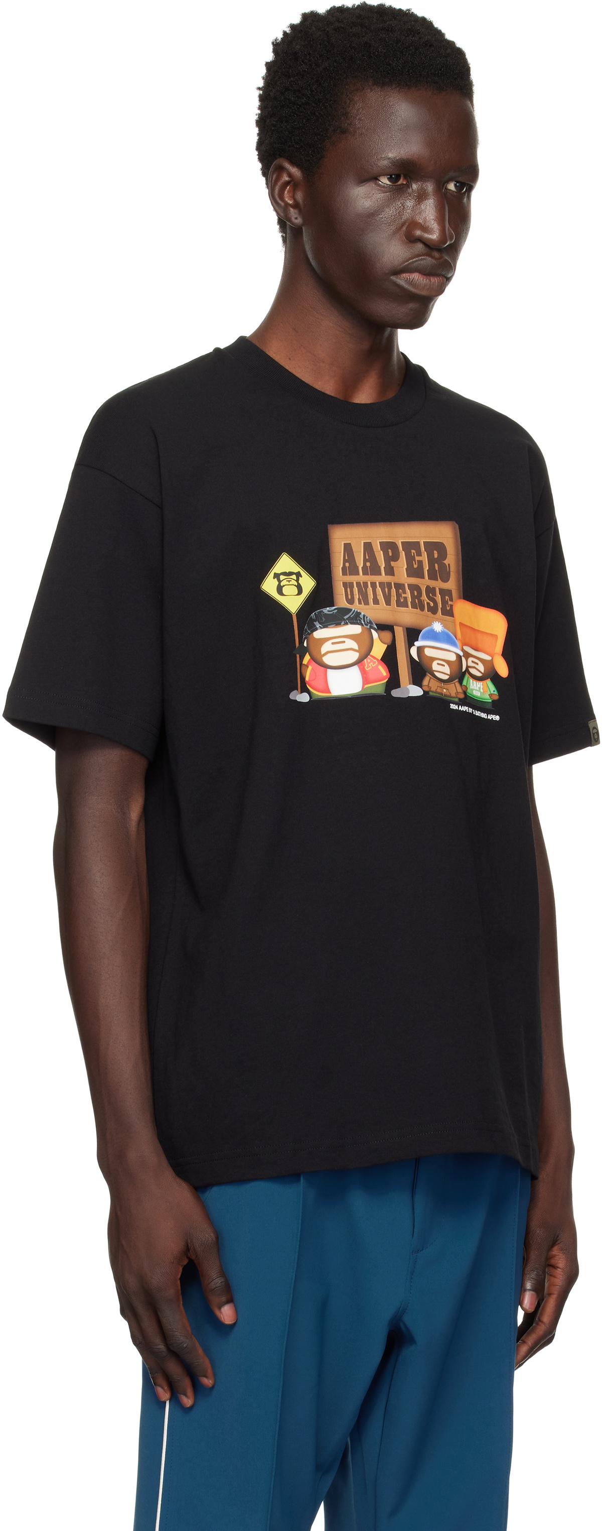 AAPE by A Bathing Ape Black 'AAPER Universe' T-shirt AAPE by A Bathing Ape
