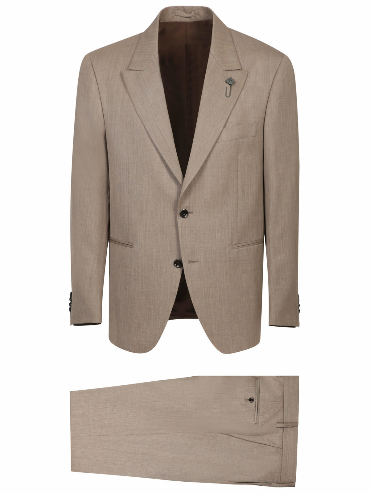 Lardini Beige Stretch Wool Suit Lardini