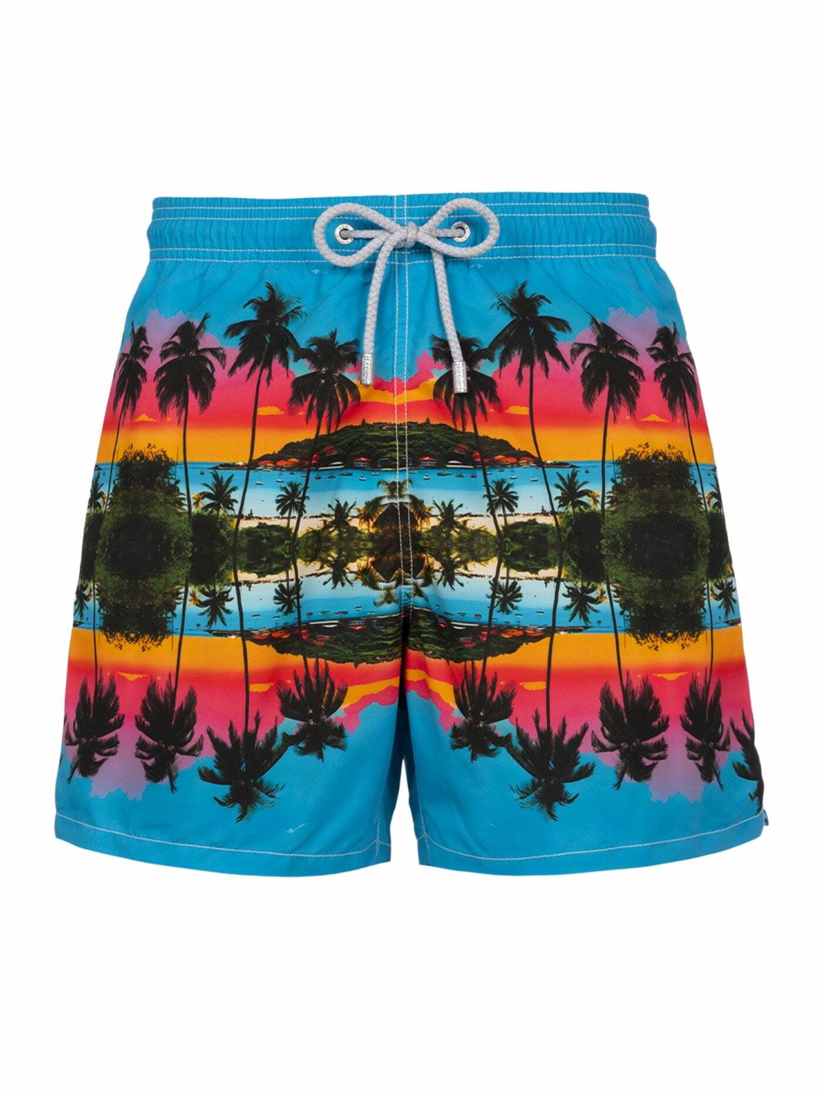 MC2 Saint Barth Man Mid-length Gustavia Swim-shorts With Palms ...