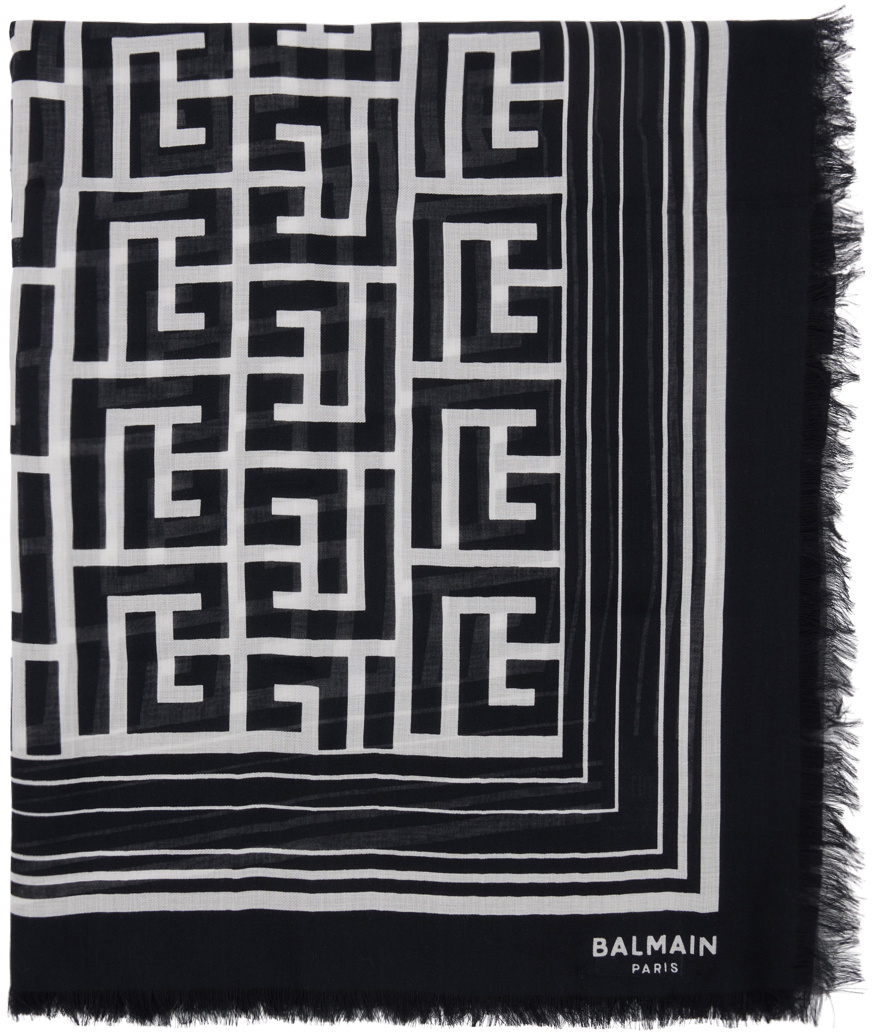 Balmain Black Modal Scarf Balmain