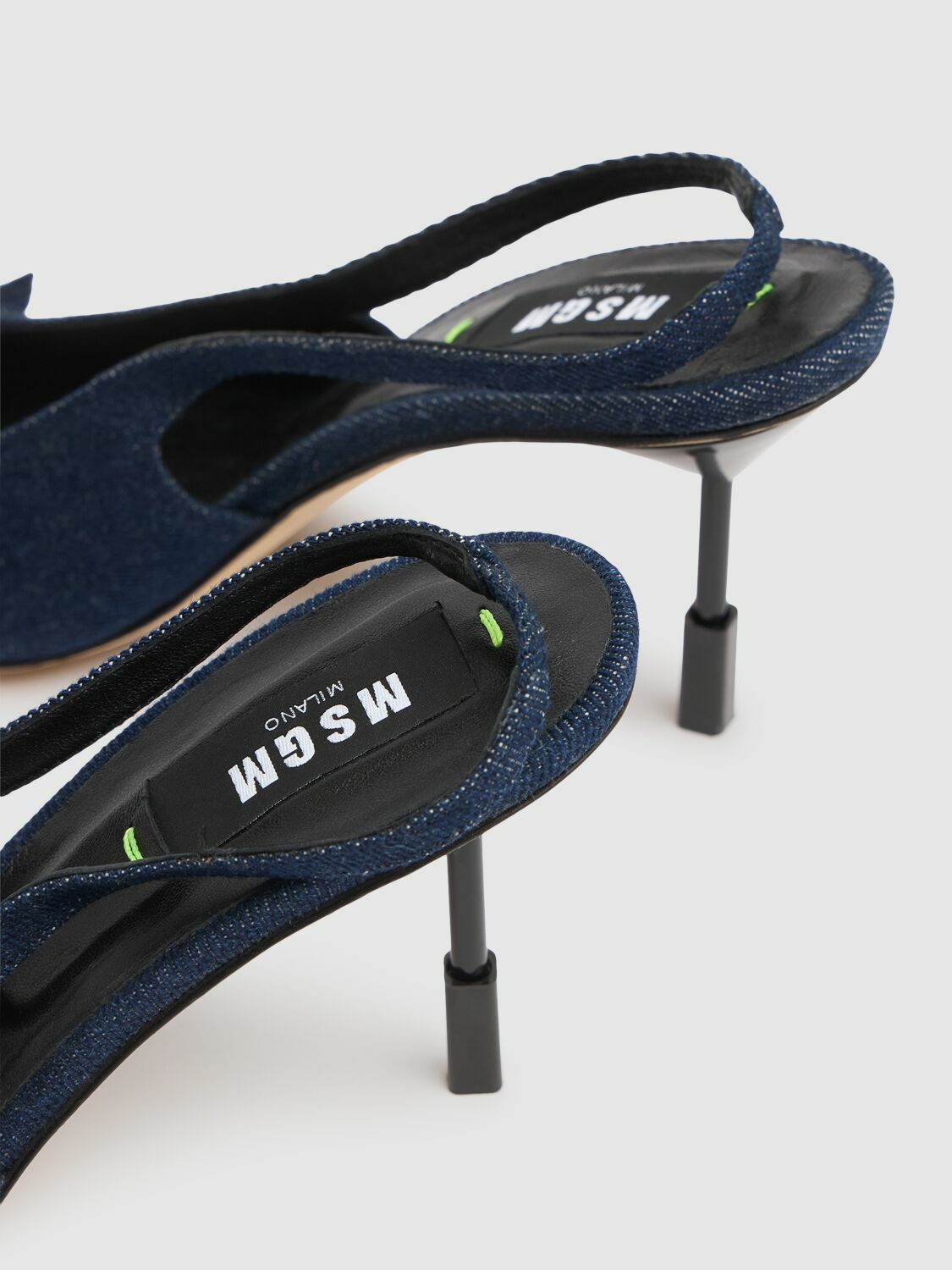 MSGM 75mm Denim Slingback Heels MSGM