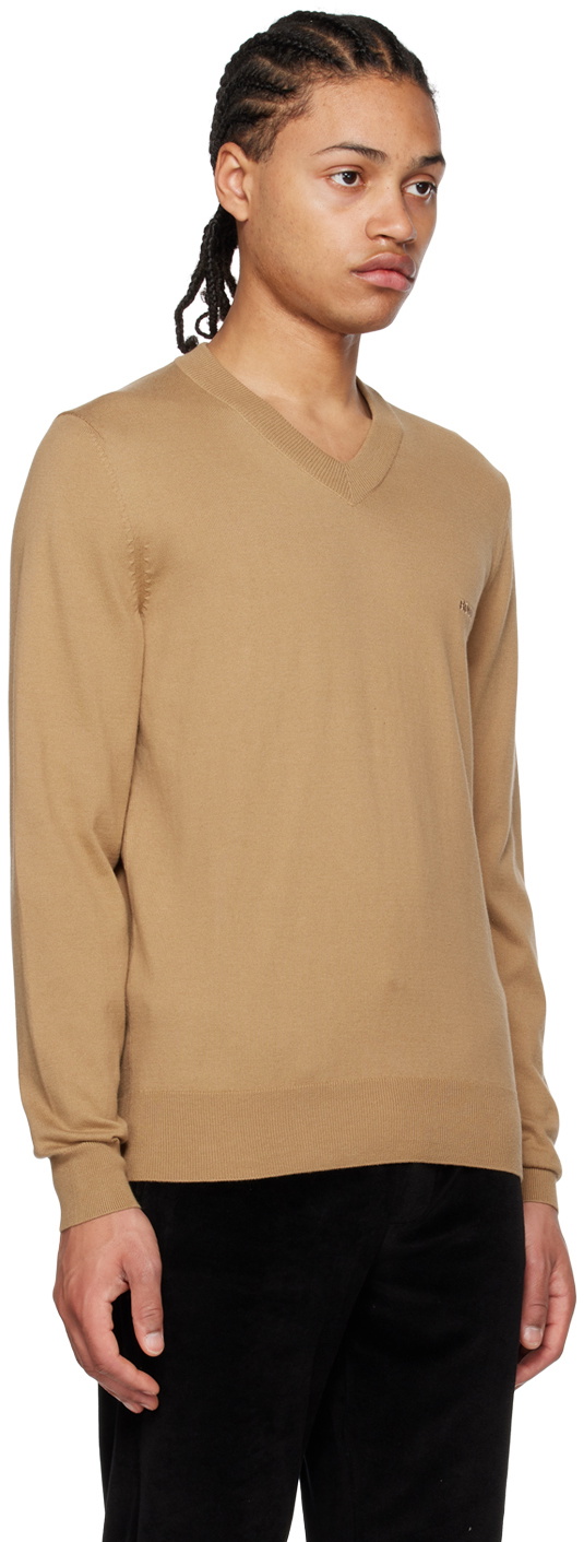 BOSS Tan Embroidered Sweater BOSS