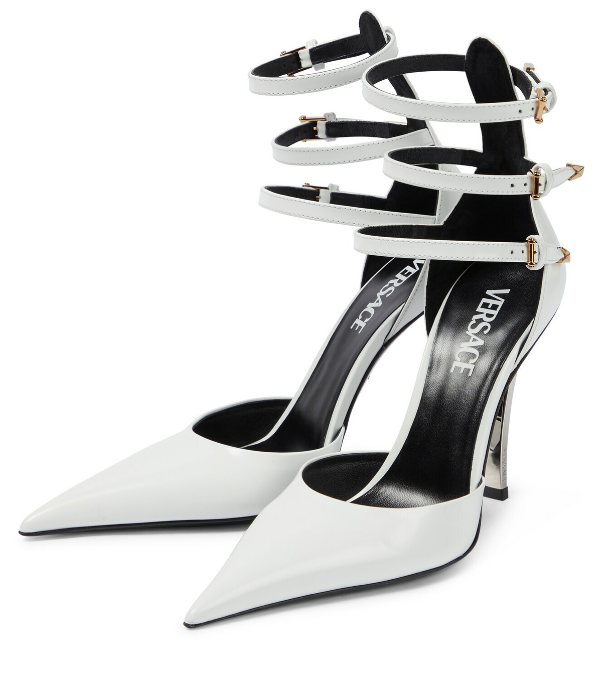 Versace - Pin-Point buckled leather pumps Versace
