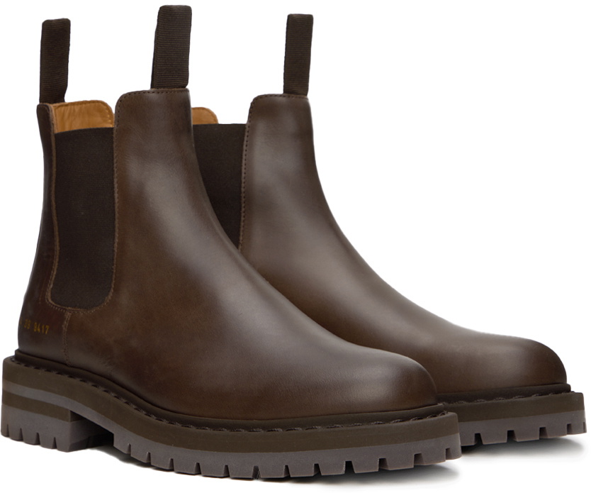 Common Projects Brown Leather Chelsea Boots Common Projects